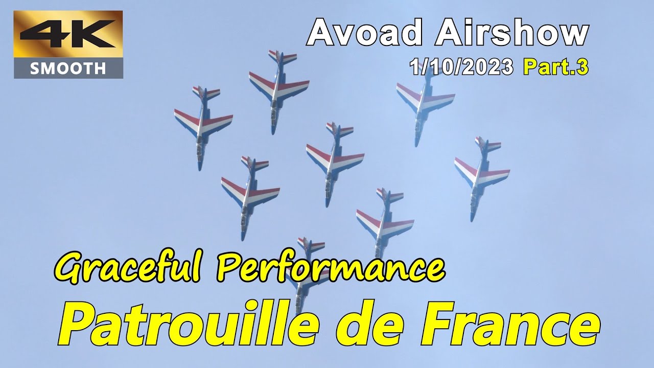 French Air Force Patrouille de France Aerobatic Team flying display ...