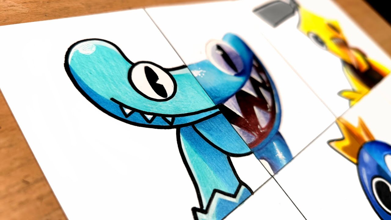 Drawing Roblox Monsters Cartoon vs Realistic / RAINBOW FRIENDS 2 - YouTube