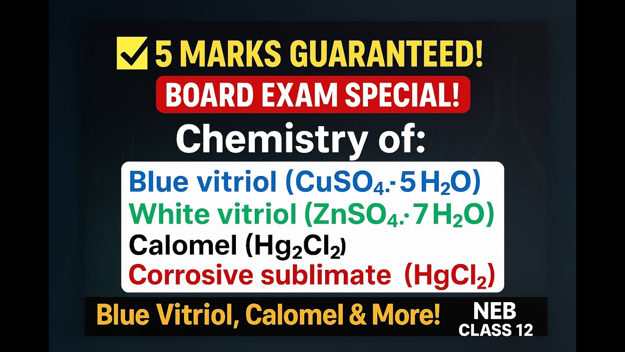 Chemistry of Blue Vitriol, White Vitriol, Calomel & Corrosive Sublimate ...