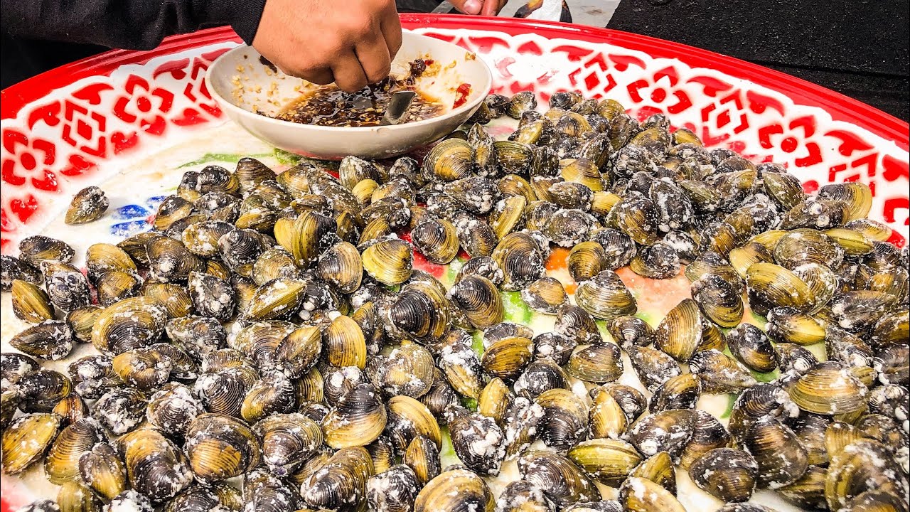 Khmer Salted Sun Dry Clams with Spicy Sweet and Sour Tamarind Dip Sauce ...