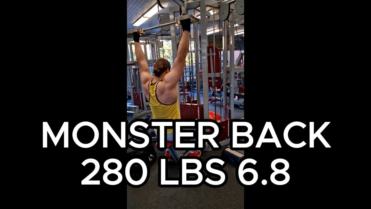 GIANT MONSTER BACK 6.8 , 280 lbs #gym - YouTube