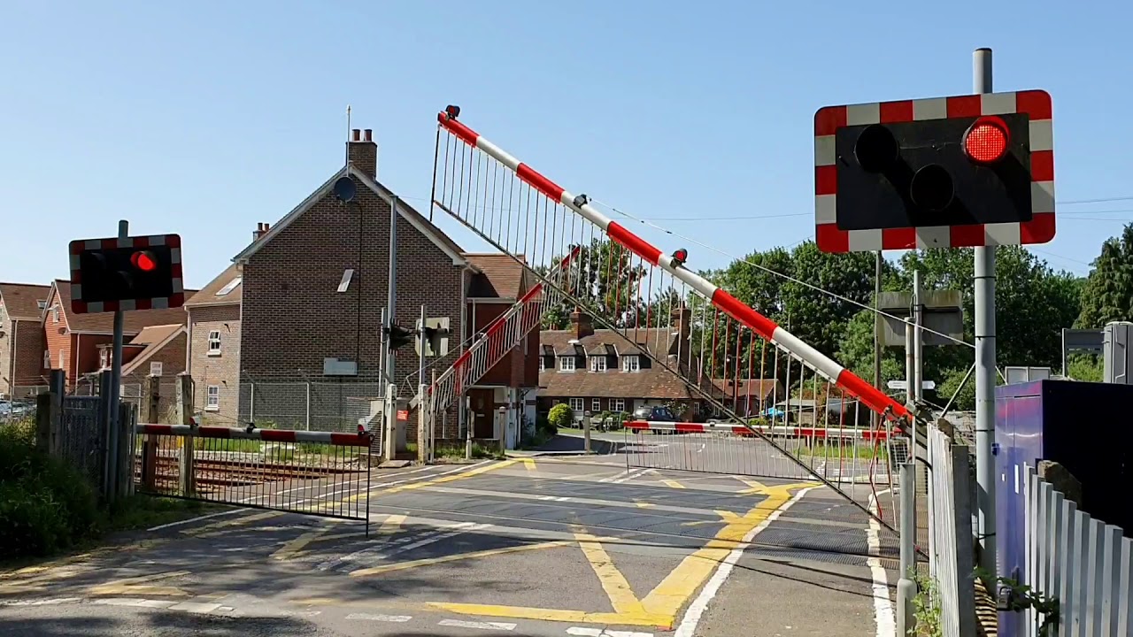 Slow Bells at Chilworth Level Crossing, Surrey - YouTube