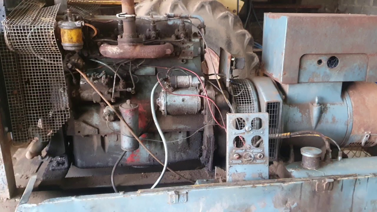 perkins four/270/d diesel engine starting and running - YouTube