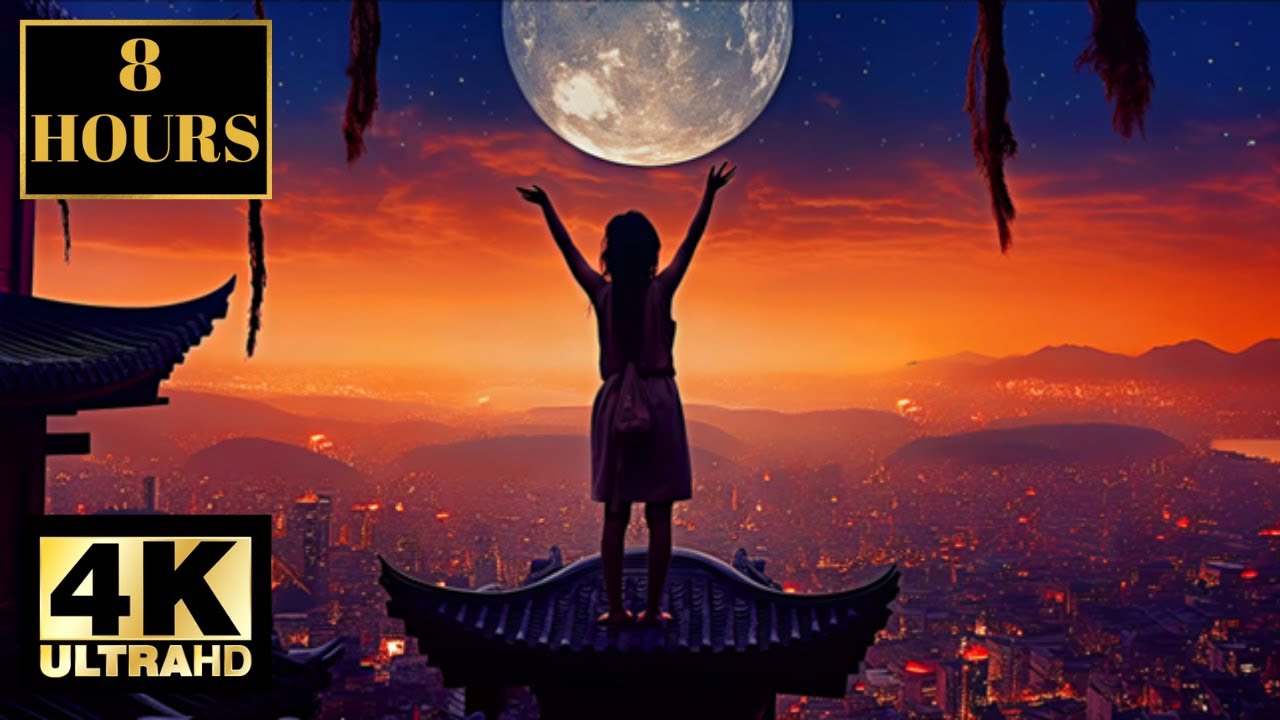 Night Stars Sunset Moon Wallpaper Screensaver Background With Relaxing ...