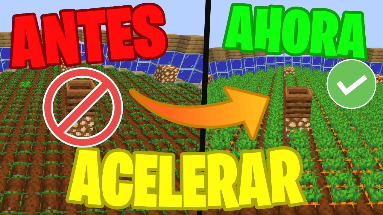 COMO ACELERAR EL CRECIMIENTO DE LOS CULTIVOS👈 EN MINECRAFT💎 | CRECER ...