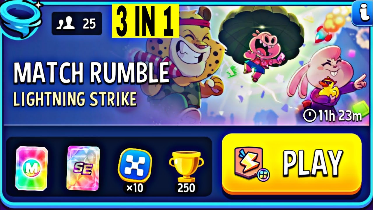 lightning strike square matches rumble | 3 IN 1 | match masters ...