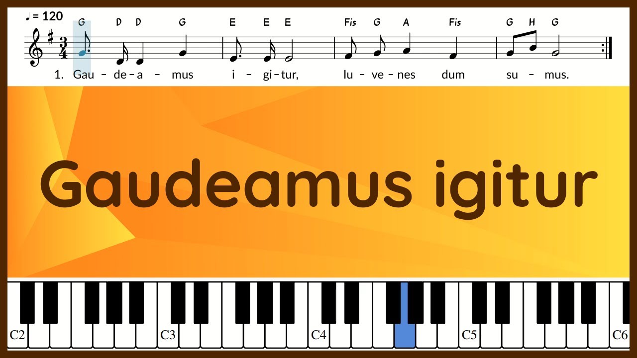 Gaudeamus igitur | Studentenlied | Text und Noten | Piano - YouTube
