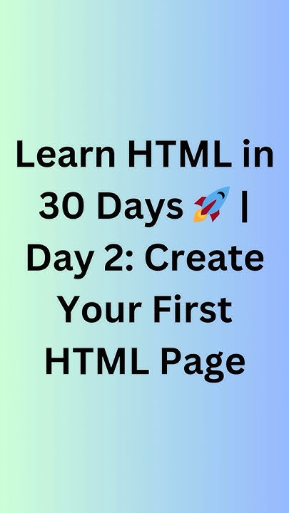 Create Your First HTML Page | Learn HTML Day 2 🚀 #shorts - YouTube