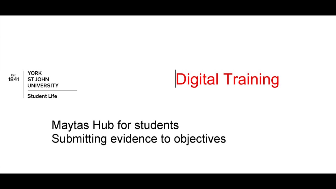 Maytas Hub for students - submitting evidence to objectives - YouTube