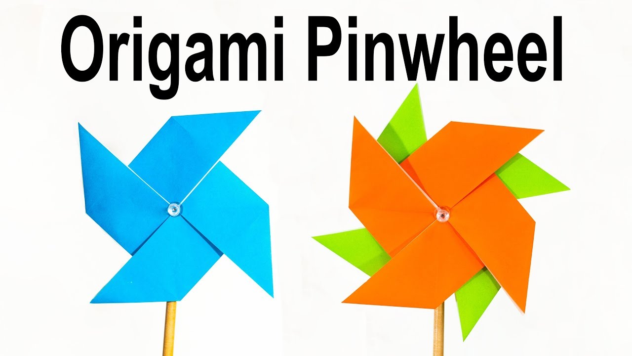 Origami Pinwheel Tutorial (Traditional) - YouTube