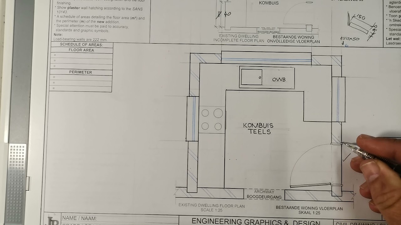 Gr 10 IGO Siviel Vloerplan Kombuis - YouTube
