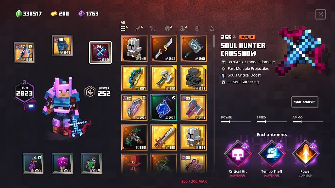 Minecraft Dungeons Multi Double Crit Soul Hunter Build Apoc+25 Fiery ...