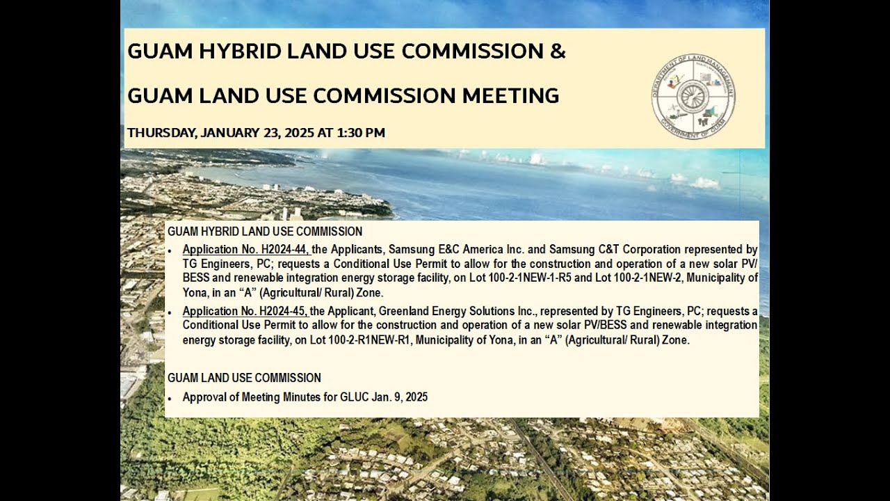 Guam Hybrid Land Use Commission & Guam Land Use Commission Meeting ...