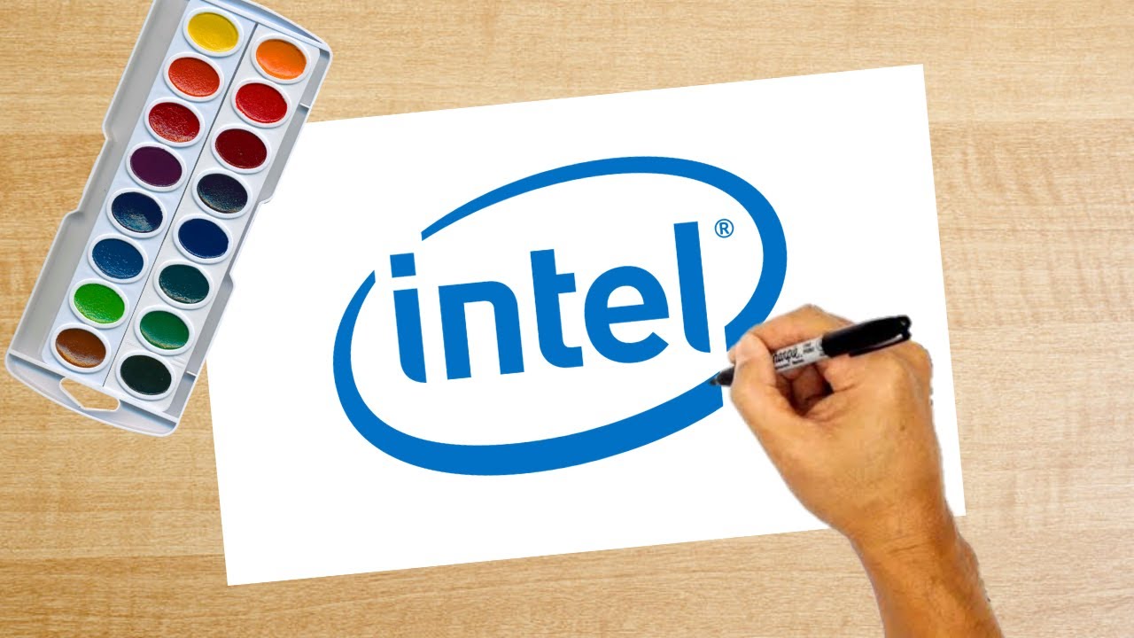 How to draw Intel logo - YouTube