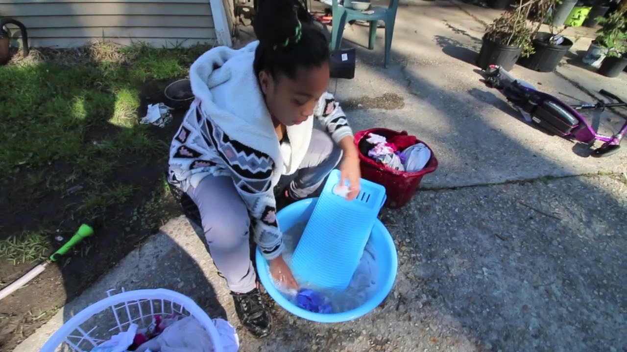 Filipina Washing Clothes In America - YouTube