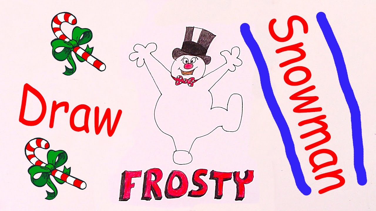 Learn How to Draw Frosty Snowman Step by Step Easy Drawings Christmas ...