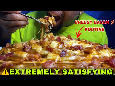 ⚠️EXTREMELY SATISFYING POUTINE 4LBS | EXTRA CHEESY EXTRA GRAVY #MUKBANG ...