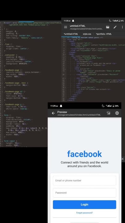 Facebook Login Page ||HTML&CSS || short - YouTube