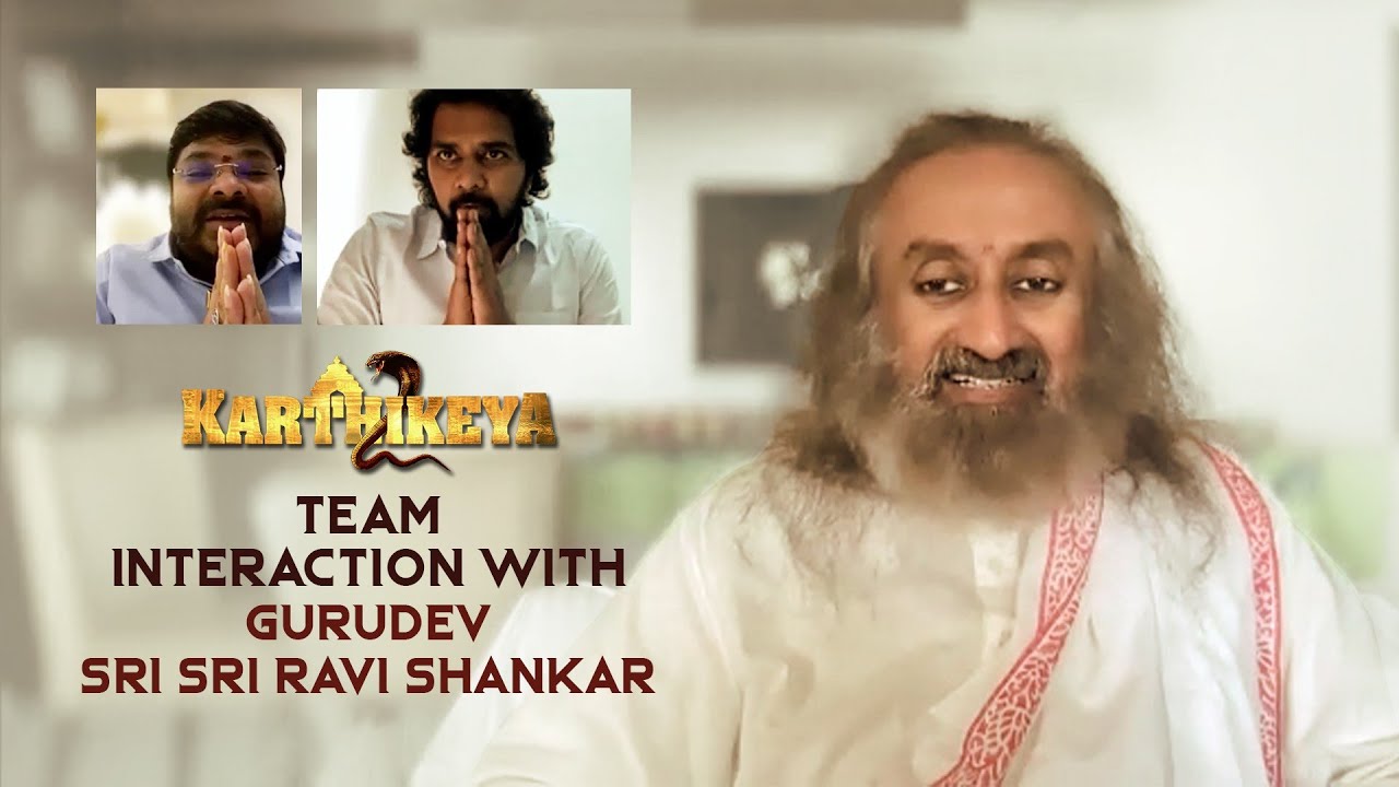 #Karthikeya2 Team interaction with Gurudev Sri Sri Ravi Shankar ...