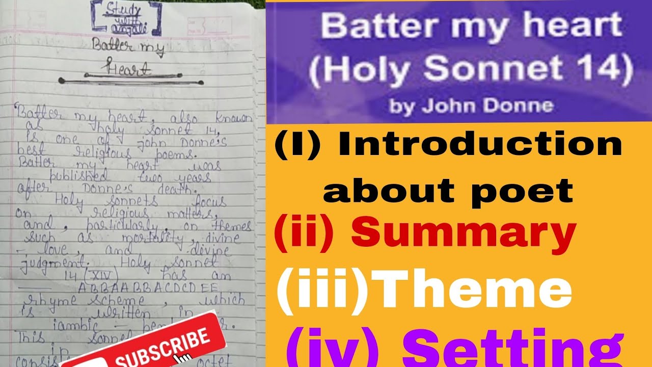 Batter My heart/Batter My heart by John Donne/Summary /Theme/Setting ...