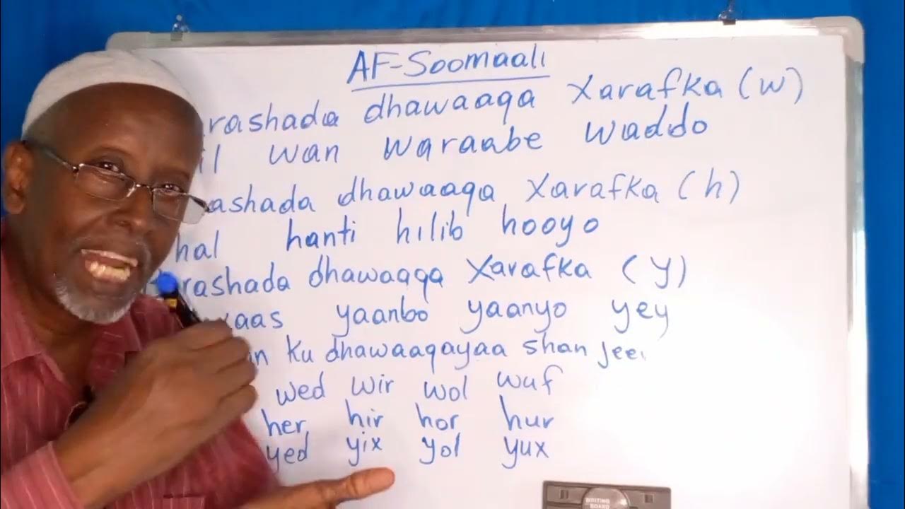 Barashada dhawaaqa xarfaha Af Soomaali (w,h,y). - YouTube