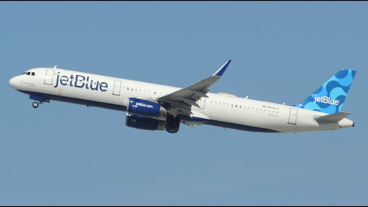 JetBlue Airbus A321-231 [N943JT] takeoff from LAX - YouTube