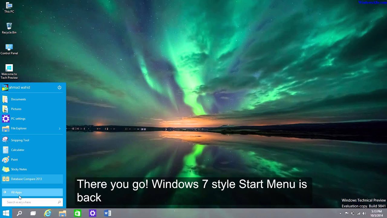 How to convert Windows 10 Technical Preview Start Menu to look like ...