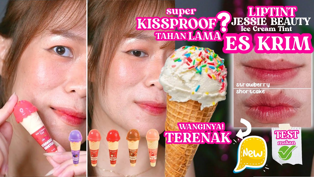 LIPTINT JESSIE BEAUTY REVIEW ICE CREAM TINT DI BIBIR GELAP & SWATCHES ...