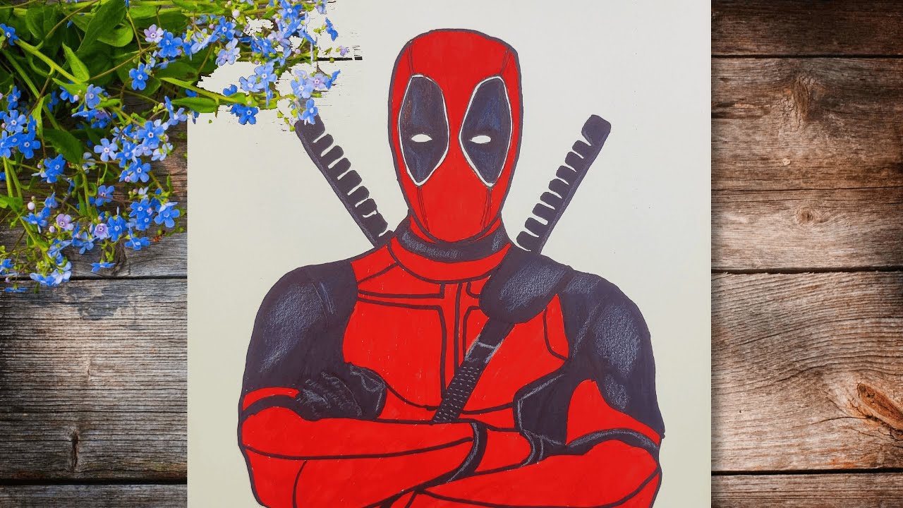 Drawing Deadpool with color sketches | by Skejo Arts - YouTube