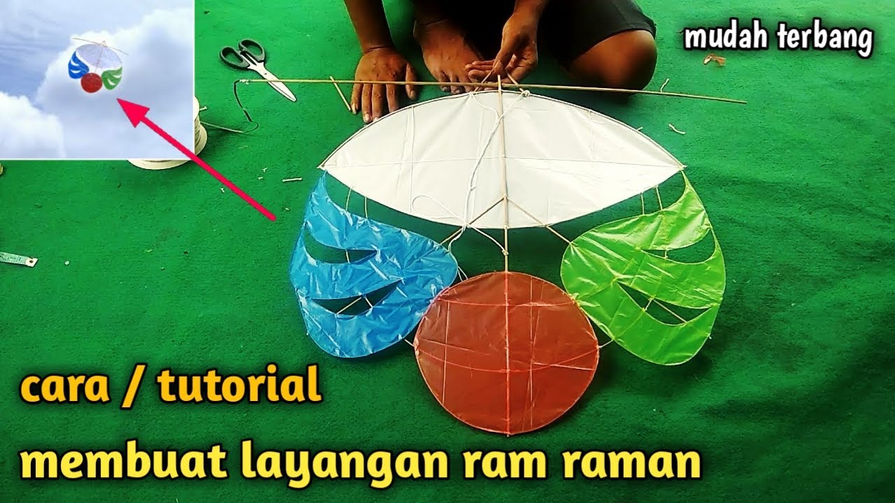 cara membuat layangan ram raman mini 60 cm ciri khas bayuwangi yang ...
