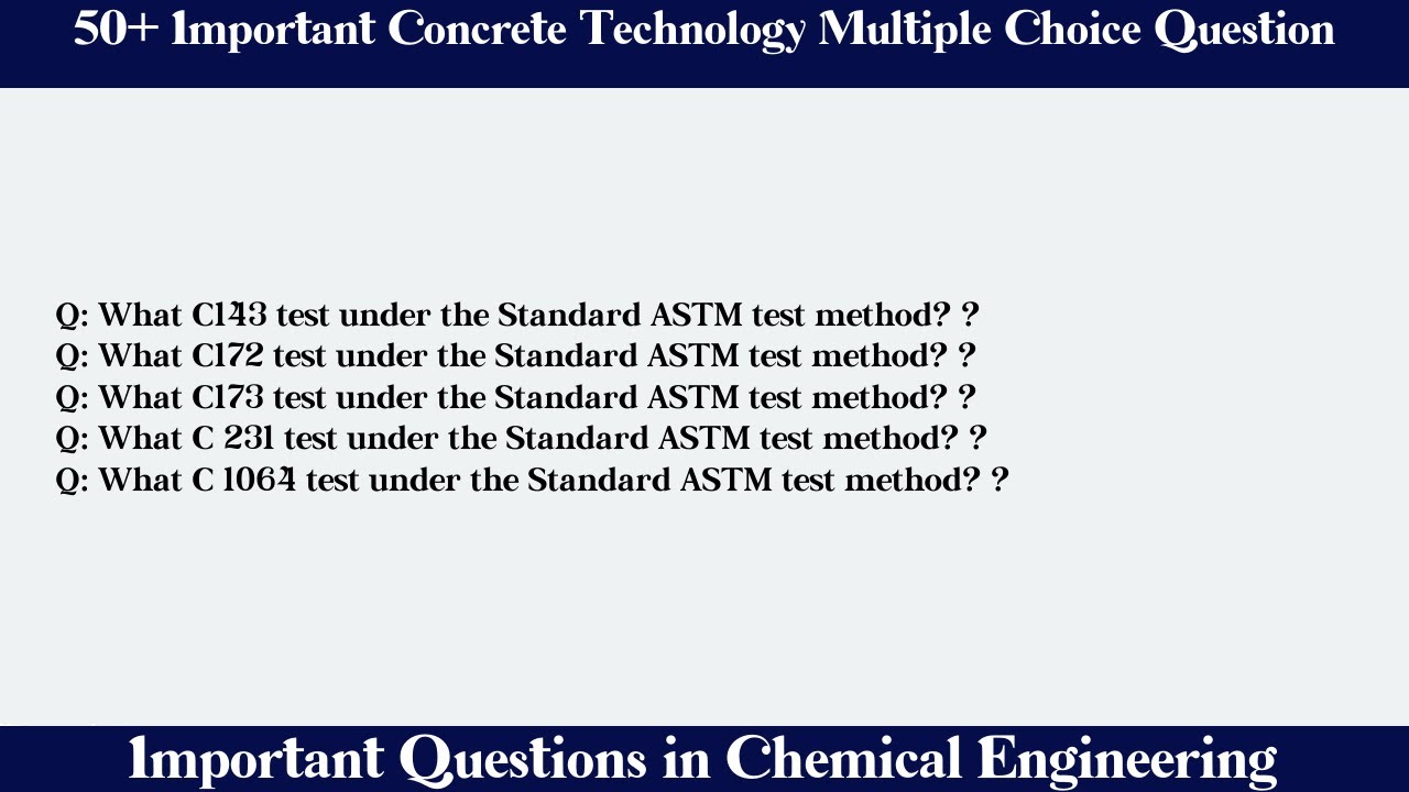 MCQ Questions Concrete Technology Multiple Choice with Answers - YouTube