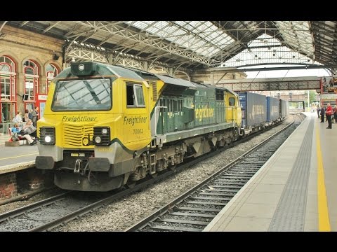 Freightliner Class 70 No 70002 at Preston - Coatbridge to Daventry ...