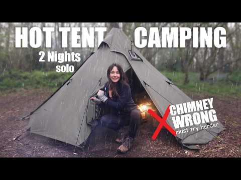 My First Time Hot Tent Camping • 2 Nights Alone in the Woods! Crazy Weather for One Tigris NorthGaze