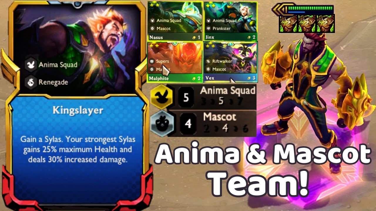 Nihius Tft ⭐⭐⭐3 X Warmogs Sylas With 5 Anima Squad And 4 Mascot Team
