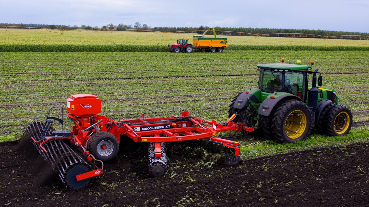 🇫🇷ENSILAGE MAIS DOUX après la grèle !! 3 EN 1 dans le meme champ ...