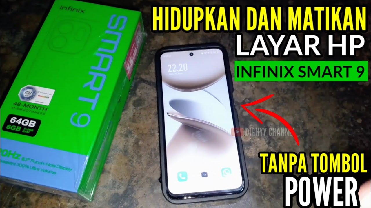 CARA HIDUPKAN DAN MATIKAN LAYAR HANDPHONE INFINIX SMART 9 TANPA TOMBOL ...