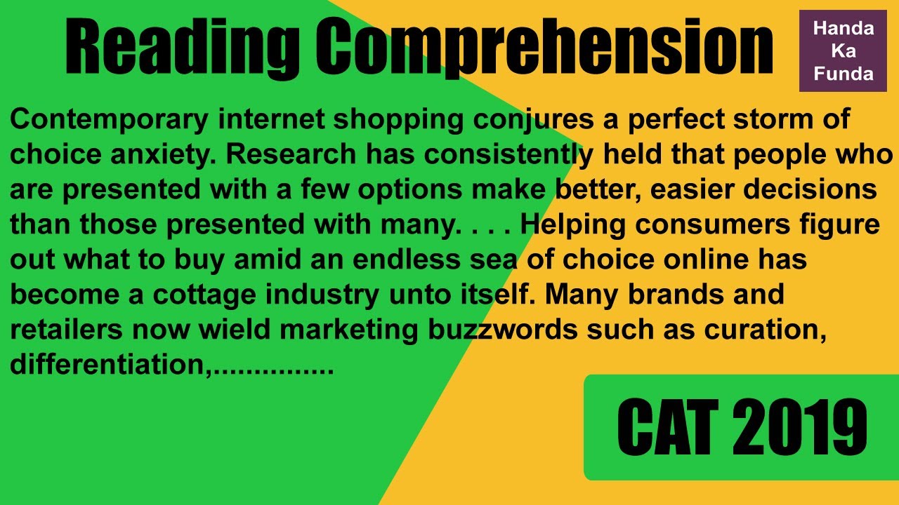 Reading Comprehension - Contemporary internet shopping conjures a ...