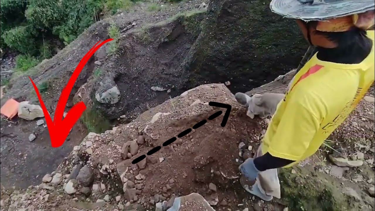 very extreme..!!! rocks excavation on high cliffs - YouTube