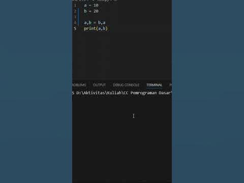 Membuat variable a dan b di python #coding #belajarcoding #programming #python - YouTube