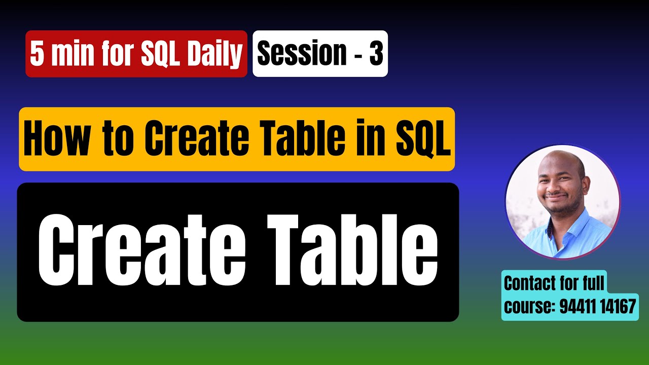 How to Create Table in SQL - YouTube