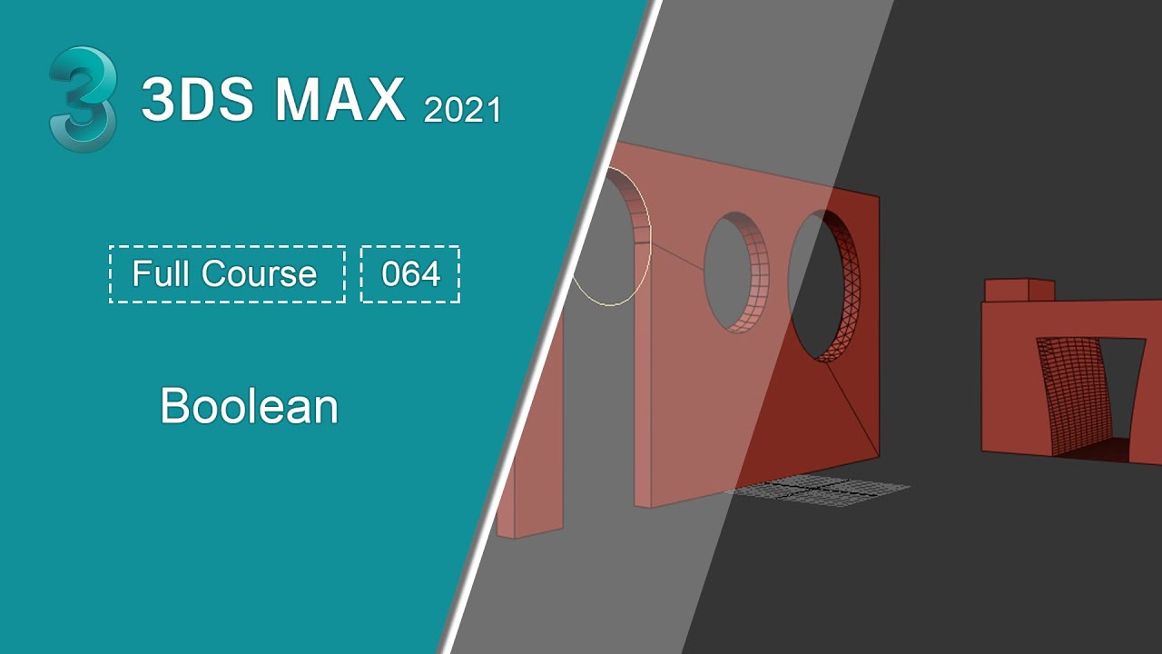 064 - عمل فتحات في في الجدران | دورة الماكس - Boolean | 3ds Max - YouTube