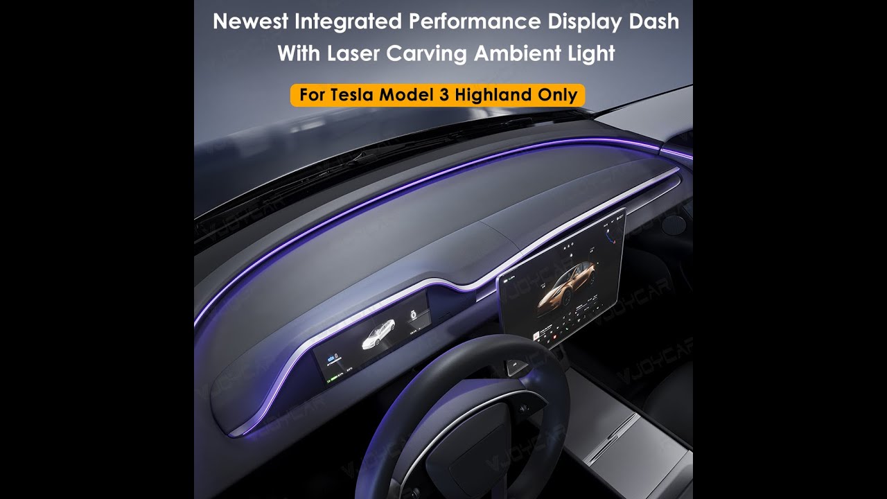 Model 3 Highland Cluster Display Integrated Dashboard Laser Carving ...