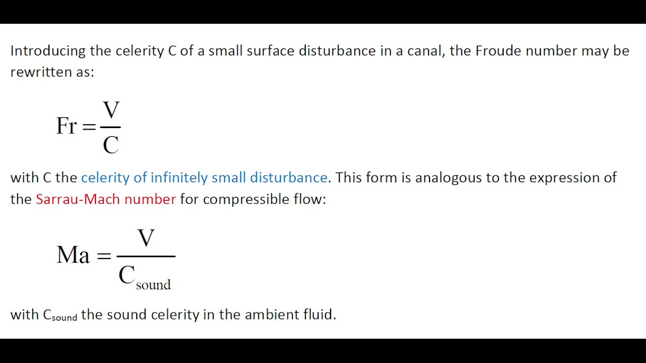 On the analogy between Mach and Froude numbers - YouTube