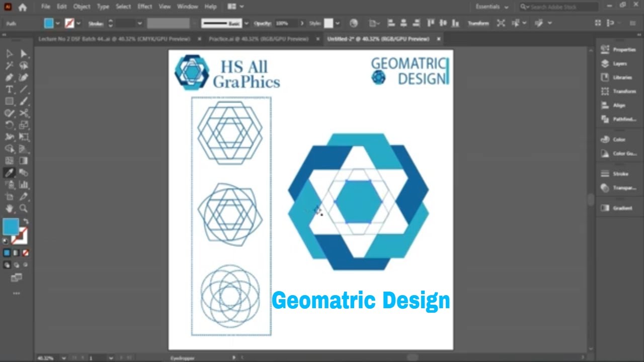 How to create Geo matric shape Design in {Adobe illustrator } by HS All ...