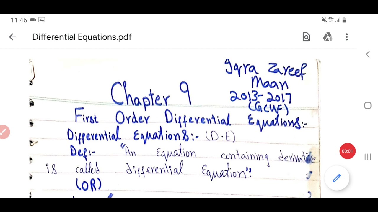 D1: Differential Eq's || Solution of Variable Separable Differential Eq ...