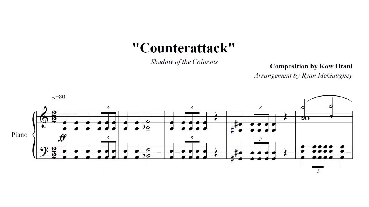 Shadow of the Colossus - Counterattack, Piano [MIDI] - YouTube