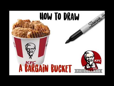 How to draw a KFC bargain bucket - YouTube