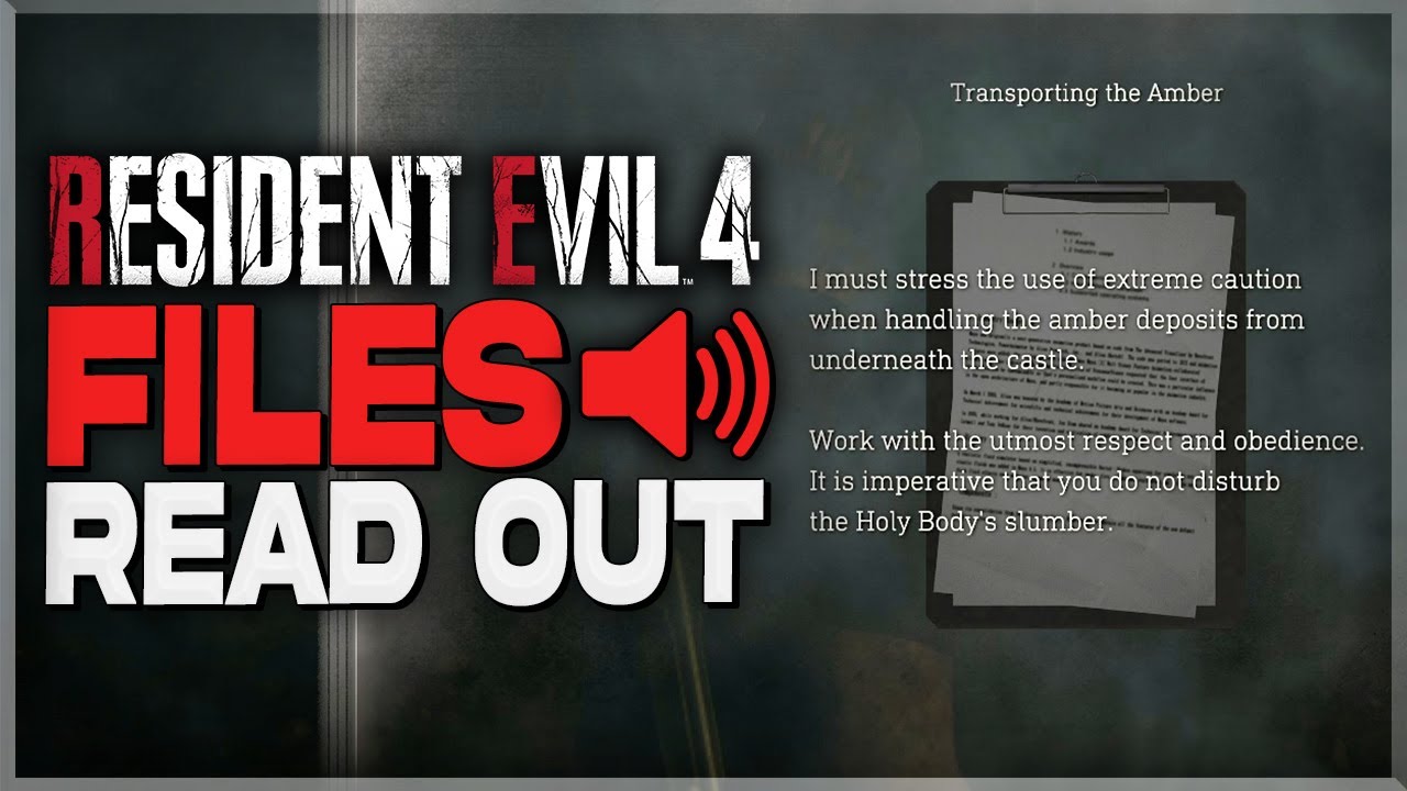 Transporting the Amber File Reading - Resident Evil 4 Remake (Island ...