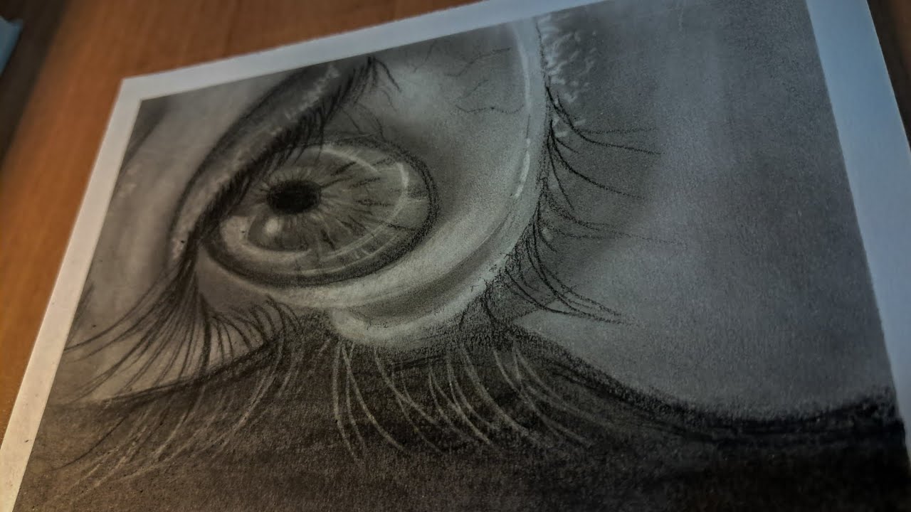 Close up view from the eye charcoal drawing | Close Up Drawing #1 - YouTube