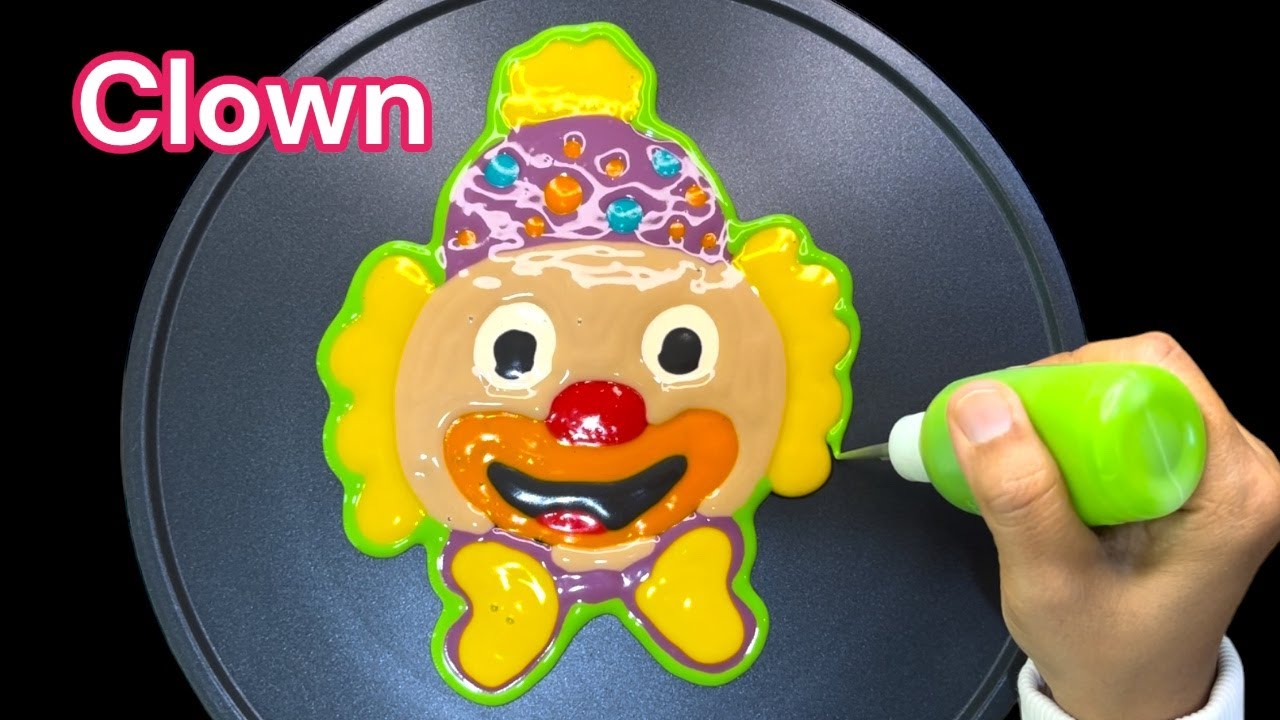 How to draw Clown Pancake - Clown Drawing, Clown Cartoon , Pancake Art ...